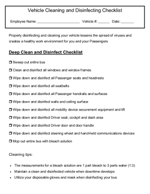 Fillable Online Cleaning and Disinfection for Non-emergency Transport ...