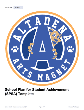 Fillable Online School Plan for Student Achievement (SPSA) Template ...