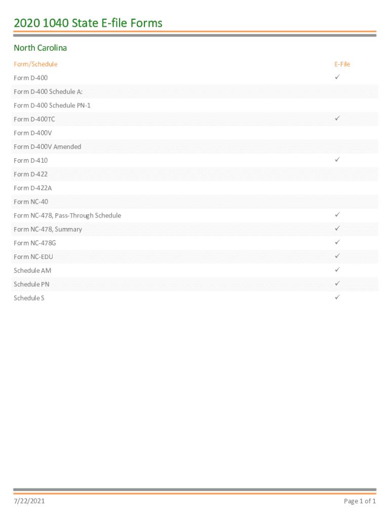 Fillable Online Fillable Online North Carolina State Tax Forms D-400 ...