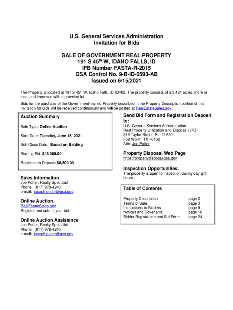 Fillable Online U.S. GSA Real Property Disposal Fax Email Print - pdfFiller
