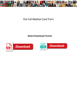 Fillable Online Dot Cdl Medical Card Form. Dot Cdl Medical Card Form ...