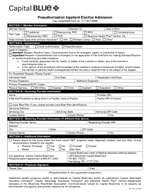 Fillable Online Prior Authorization - Blue Cross and Blue Shield of ...