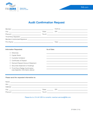 Fillable Online audit confirmation request Audit Basics: Confirmation ...