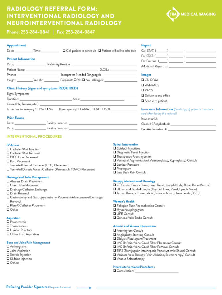 Fillable Online HRHInterventional Radiology Referral Form - Hudson ...