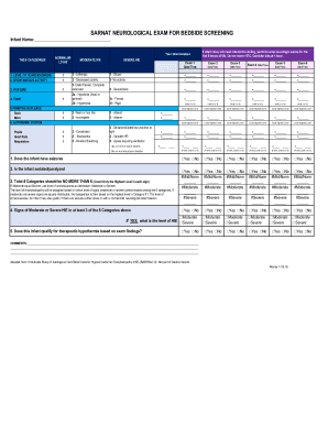 Fillable Online Sarnat exam for bedside screeing - University of ...