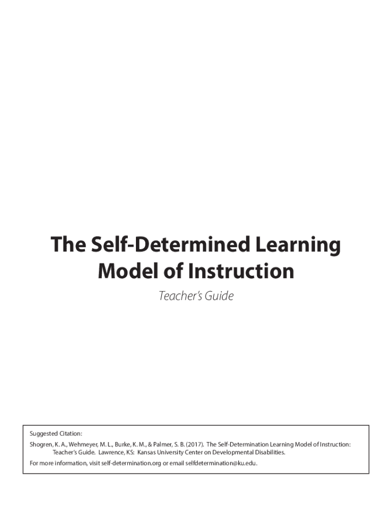 Fillable Online How to Implement the Self-Determined Learning Model of ...