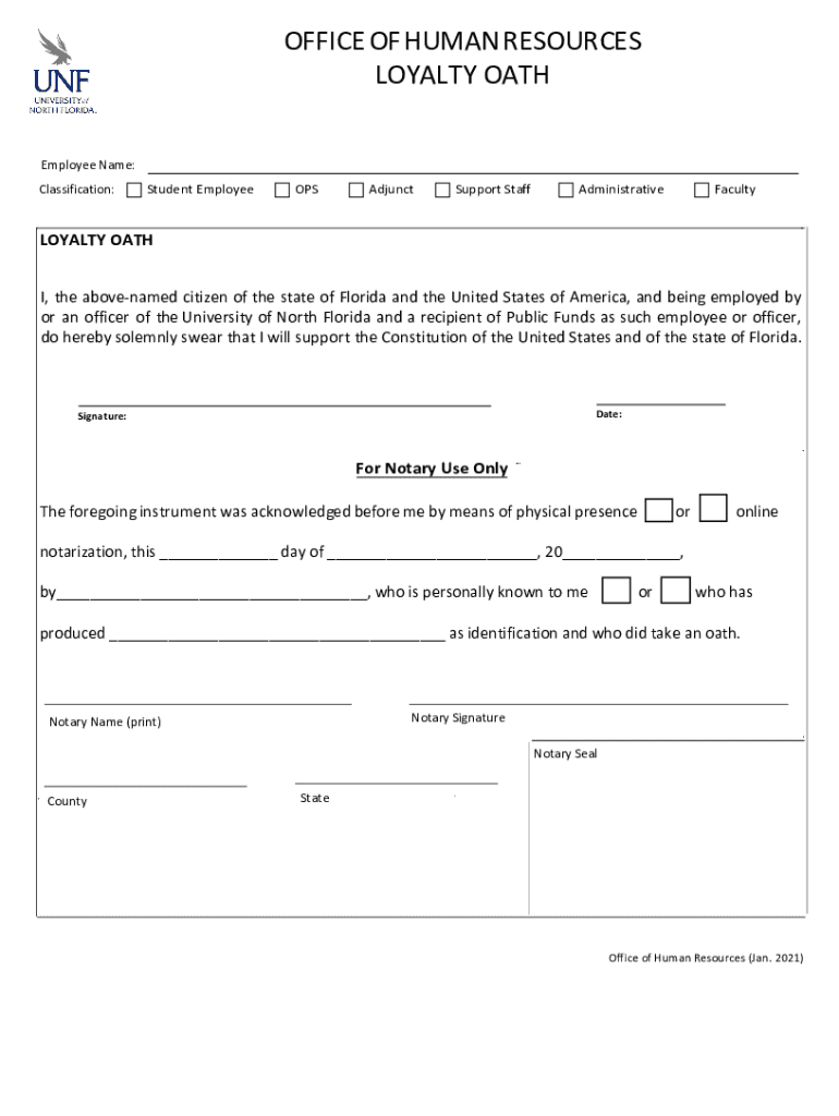 Fillable Online HR Loyalty Oath & Controlled Substance Questionnaire ...