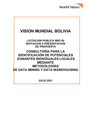 Fillable Online VISION MUNDIAL BOLIVIA Fax Email Print - pdfFiller