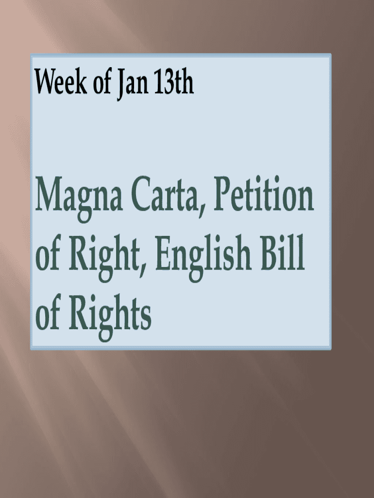 Fillable Online Magna Carta, Petition of Right, English Bill of Rights ...