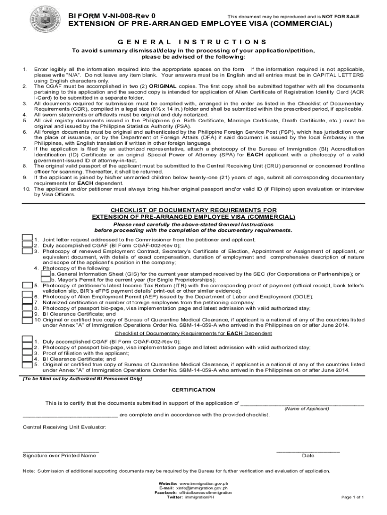 Fillable Online Fillable Online BI FORM V-NI-008-Rev 1 Fax Email Print ...