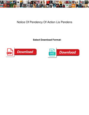 Fillable Online Notice Of Pendency Of Action Lis Pendens. Notice Of ...
