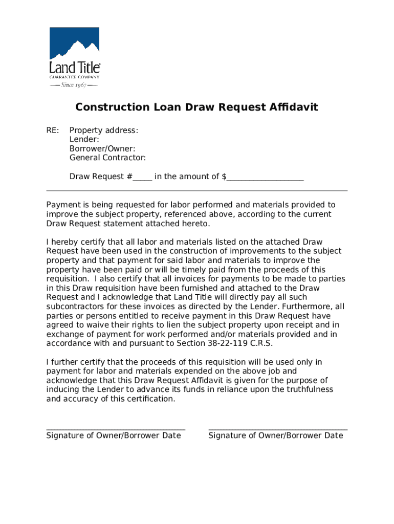Draw Request U.S. Department of Housing Section 203(k ... Doc Template ...