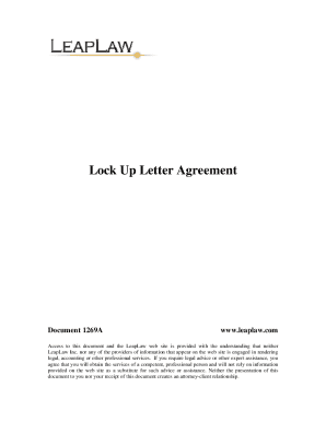 Fillable Online Lock Up Agreement Fax Email Print - pdfFiller
