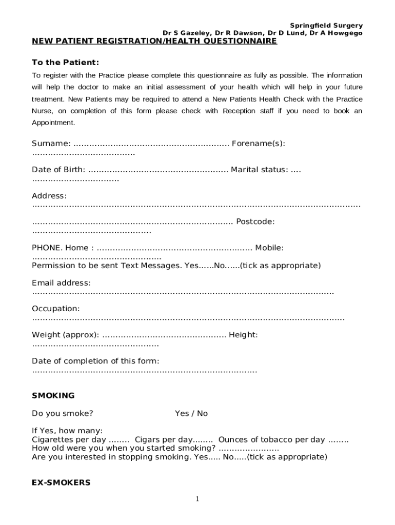 Downloadable draft - springfieldsurgery.nhs.uk Doc Template | pdfFiller