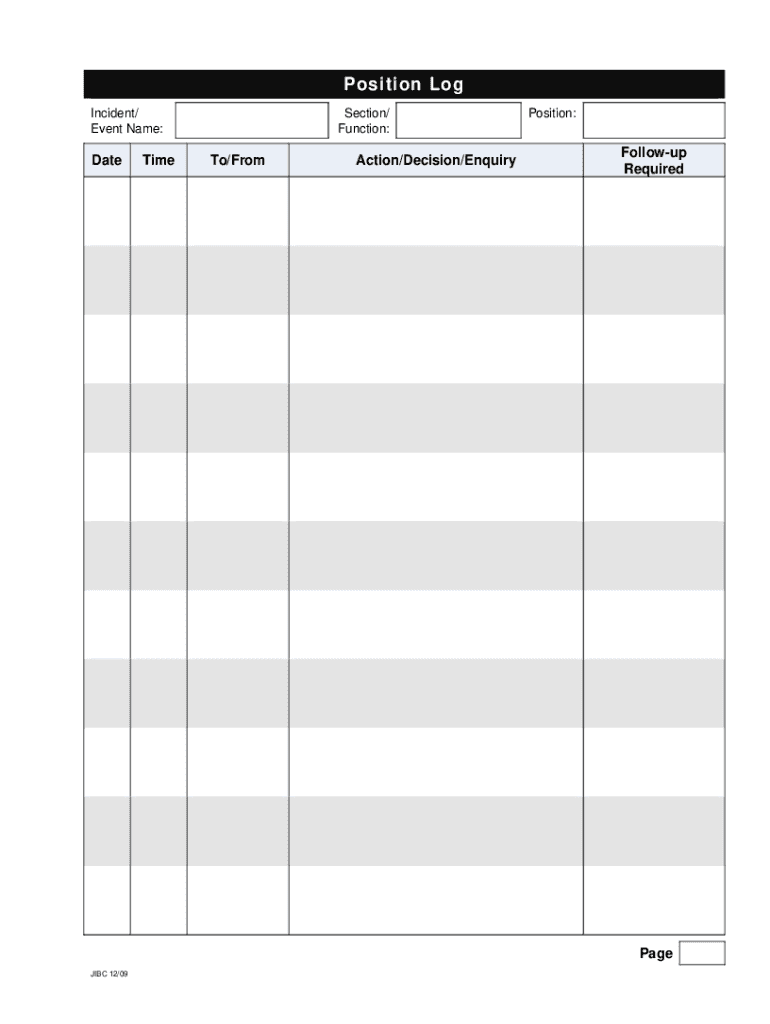 Fillable Online Position Log. EOC Forms Fax Email Print - pdfFiller