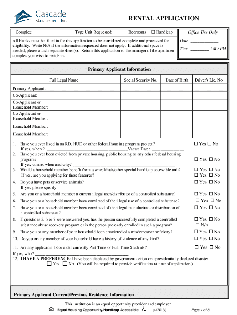 Fillable Online Free Rental Application Form Online LeaseRunnerFree Rental Application Form ...
