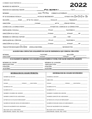 Fillable Online New Patient Packet - Spanish - Southeast Perinatal ...