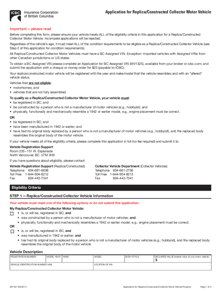 Fillable Online mobile.icbc.comvehicle-registrationcollectorMV1426 ...