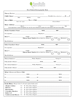 Fillable Online Demographic Form.docx Fax Email Print - pdfFiller