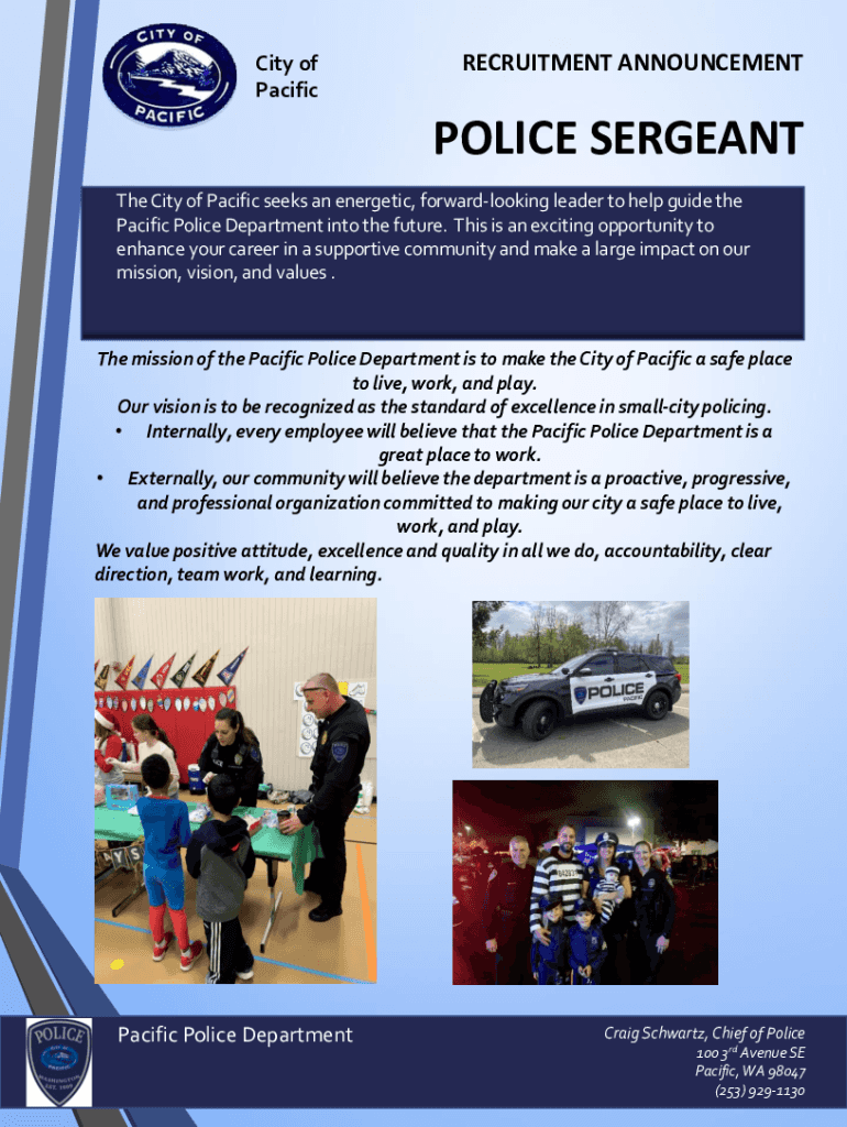 Fillable Online Pacific Police Department Sergeant Flyer Fax Email ...