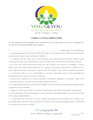 Fillable Online Disclaimer Form Fax Email Print - pdfFiller