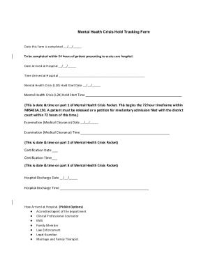 Fillable Online Mental Health Crisis Hold Tracking Form - NRHP ...