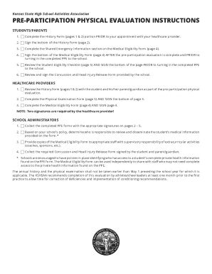 Fillable Online PRE-PARTICIPATION PHYSICAL EVALUATION - Pediatric ...