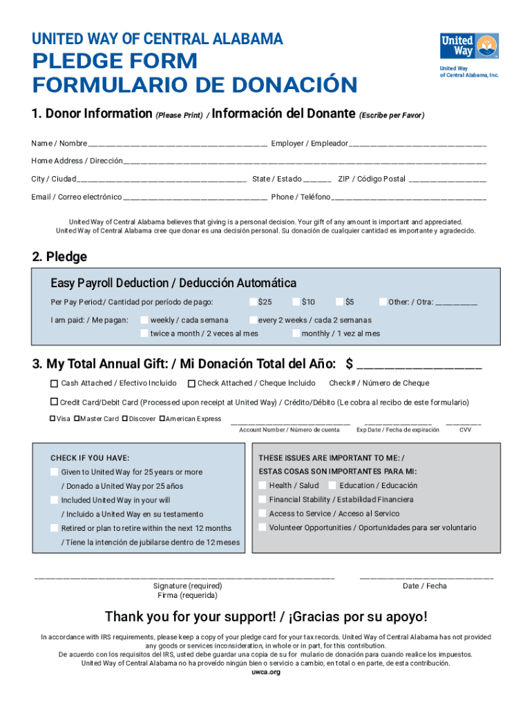 Fillable Online www.uwca.orgwp-contentuploadsUNITED WAY OF CENTRAL ...