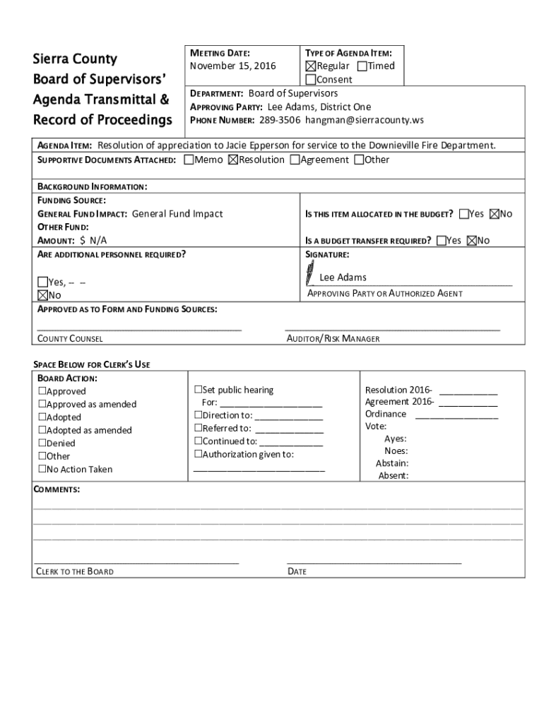 Fillable Online resolution of appreciation Fax Email Print - pdfFiller
