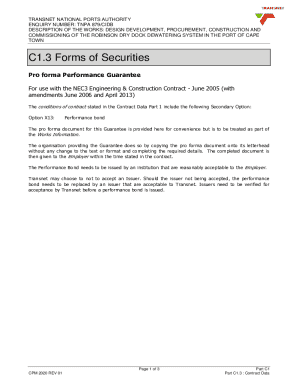 Fillable Online 06 C1.3 Forms of Securities Pro forma Performance ...
