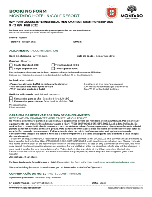 Fillable Online BOOKING FORM - portal.fpg.pt Fax Email Print - pdfFiller