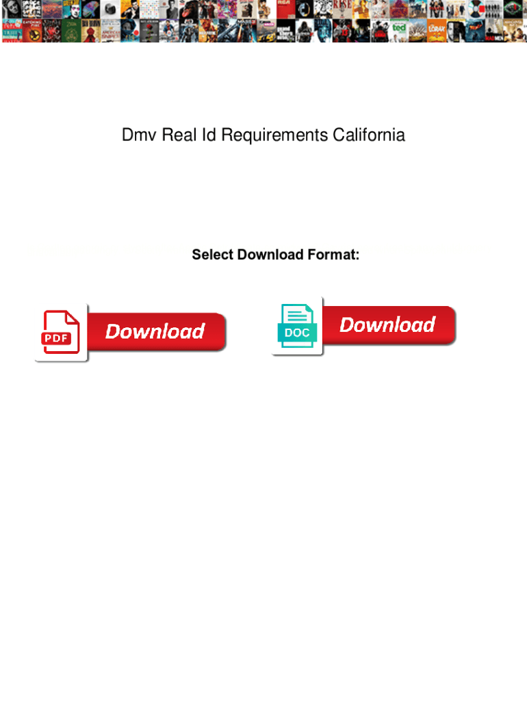 Fillable Online Dmv Real Id Requirements California. Dmv Real Id ...