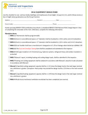 Fillable Online HVAC EQUIPMENT DESIGN FORM Fax Email Print - pdfFiller