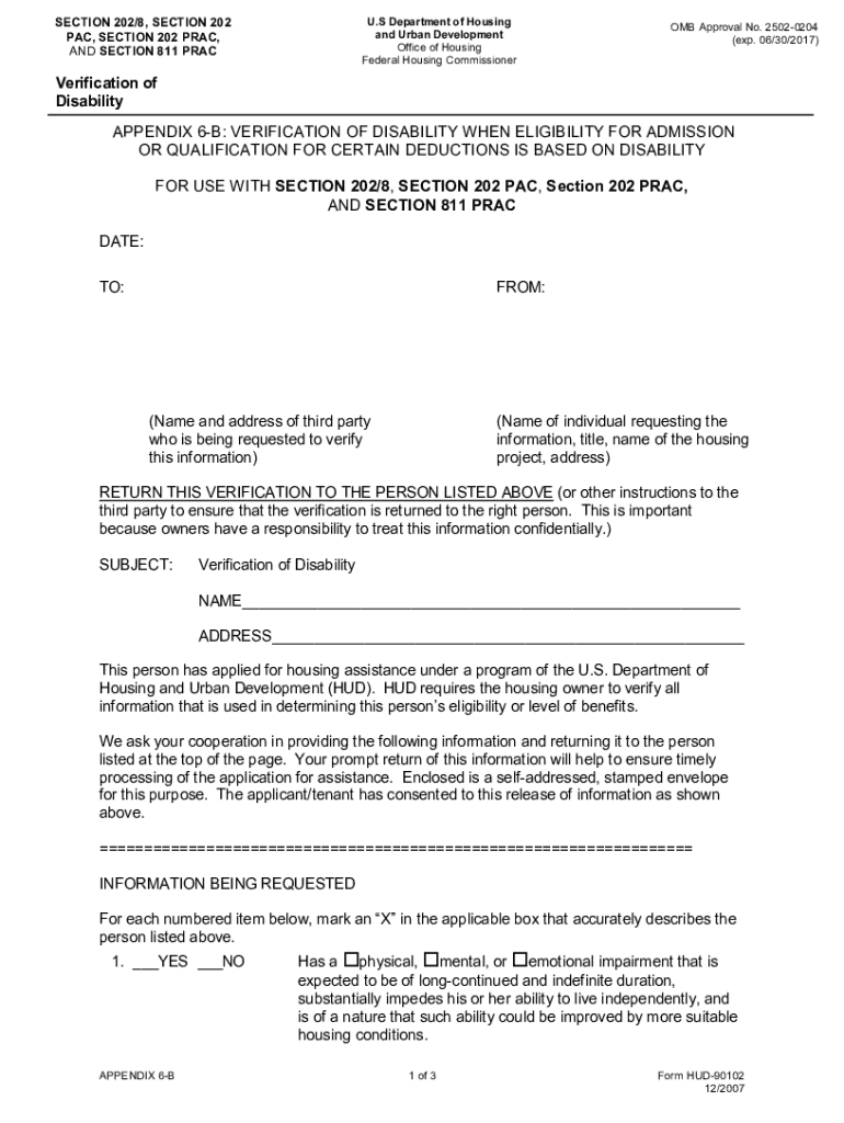 Fillable Online www.hud.gov sites documentsVERIFICATION OF U.S ...