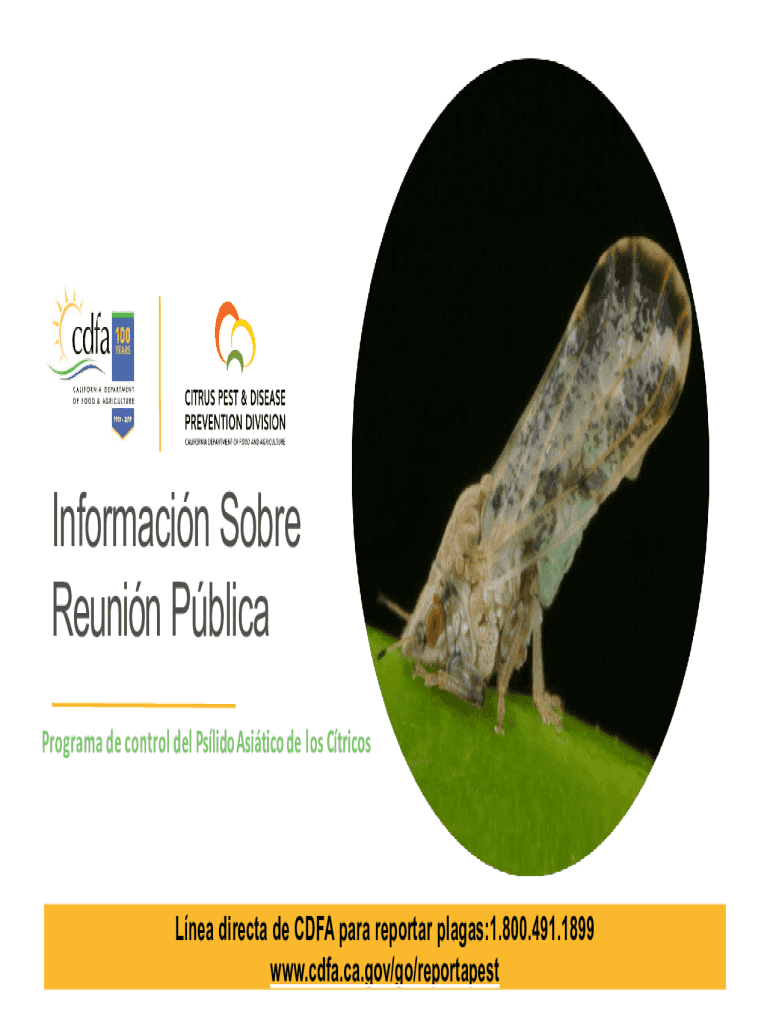 Fillable Online CDFA - Citrus Pest and Disease Prevention Division Fax ...