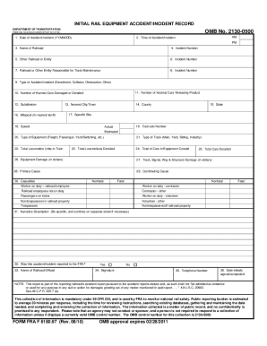Fillable Online Form FRA F 6180.97 FRA F 6180.97 Initial Rail Equipment ...