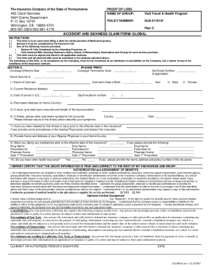 Fillable Online Fillable Online Get the AIG Claim Services A&H Claims ...