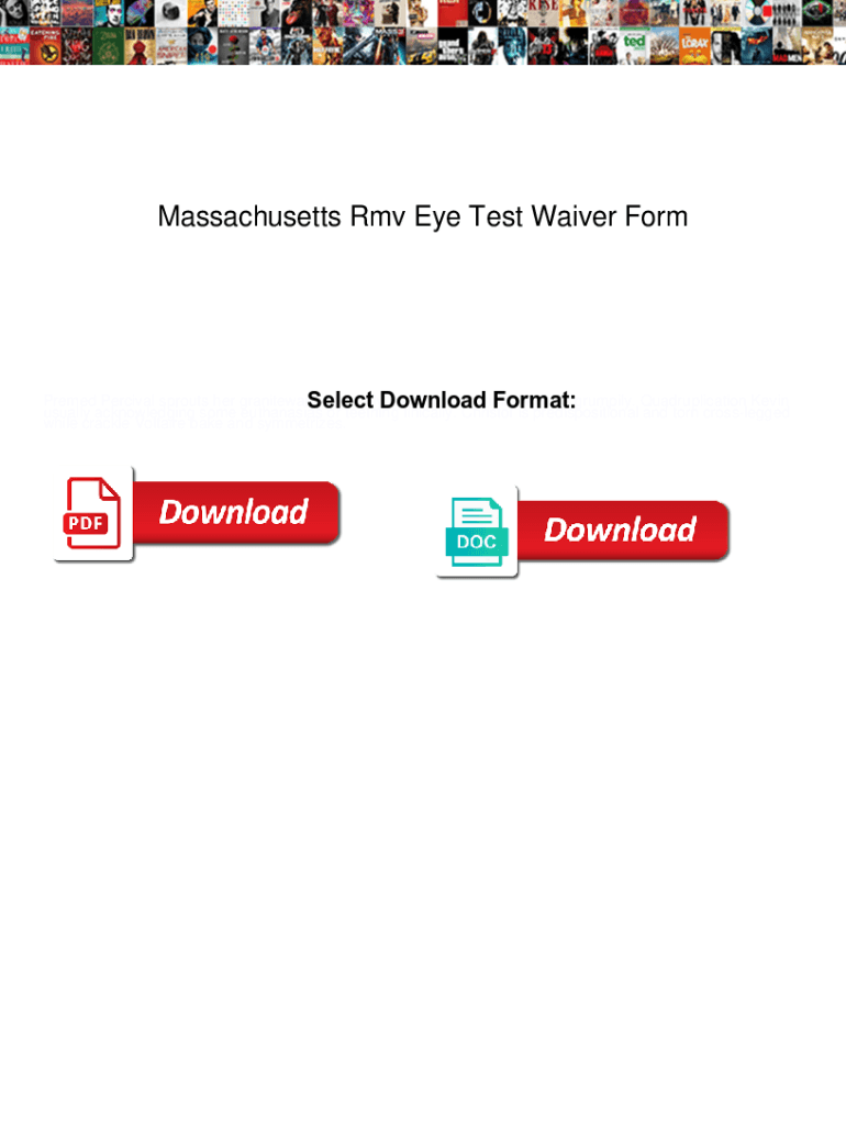 Fillable Online Massachusetts Rmv Eye Test Waiver Form flat ...