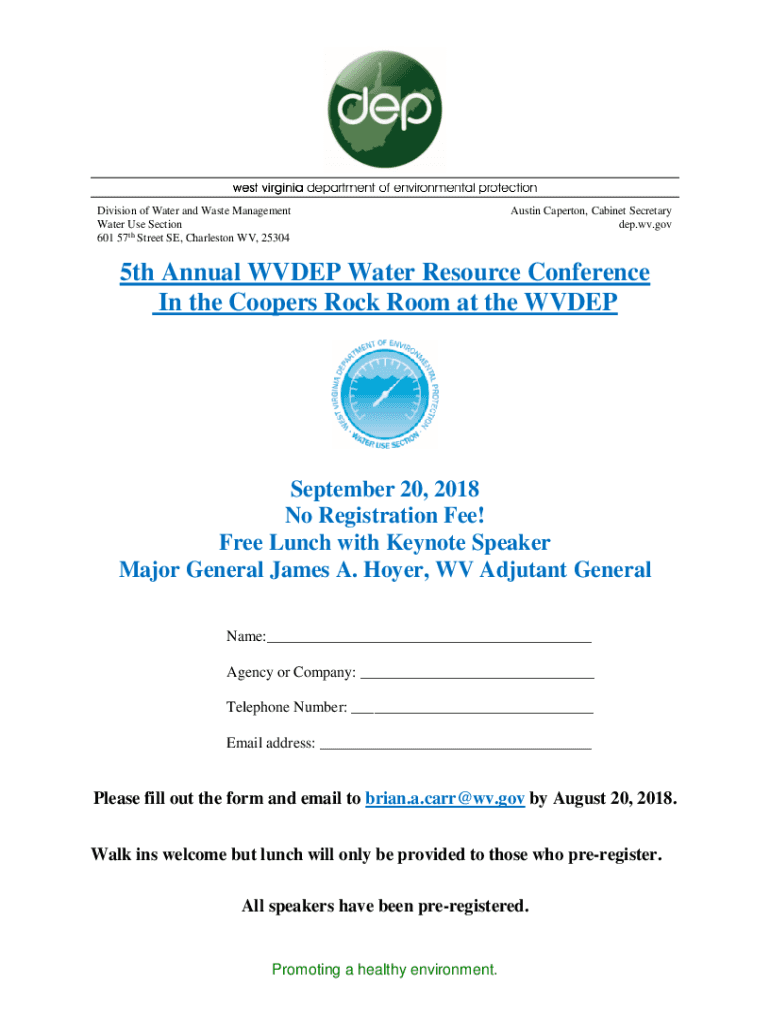 Fillable Online dep wv Water Use Section - West Virginia Department of ...