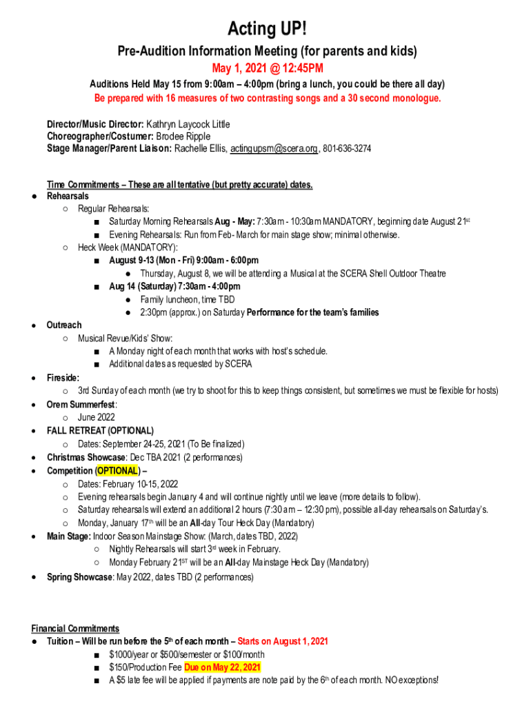 Fillable Online Chicago Auditions - Auditions In Chicago -Theatre ...