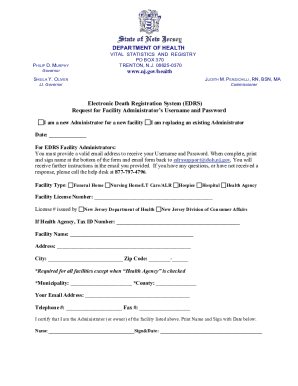 Fillable Online edrs nj Electronic Death Registration System (EDRS ...