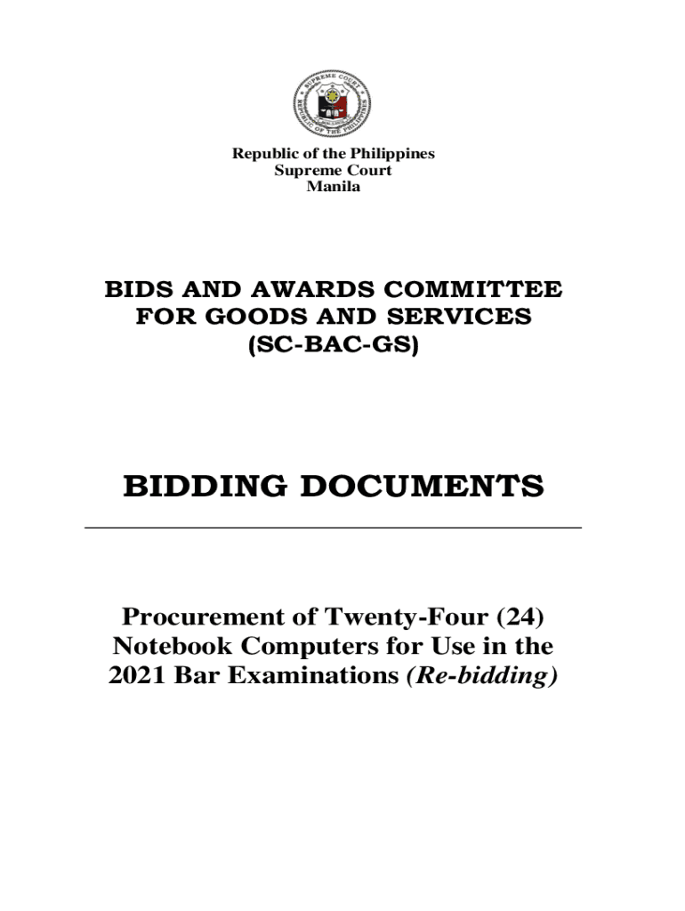 Fillable Online Philippine Bidding Documents - Court of Tax Republic of ...
