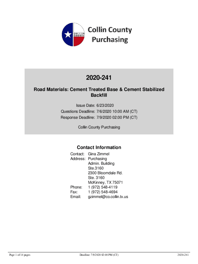 Fillable Online Road Materials: Cement Treated Base & Cement Stabilized ...