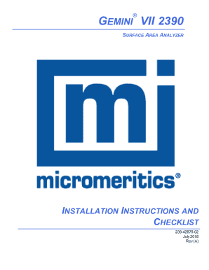 Fillable Online Gemini VII 2390 Installation Instructions and Checklist. Gemini VII 2390 ...