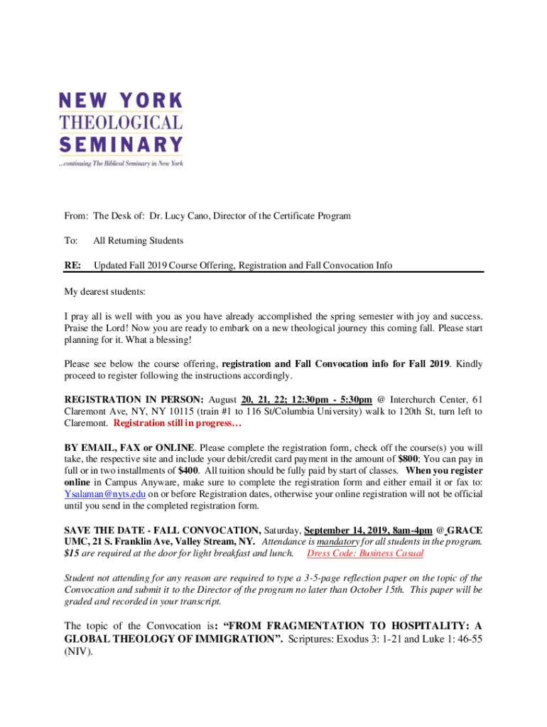 Fillable Online online.nyts.edu pluginfileThe topic of the Convocation is FROM FRAGMENTATION TO ...