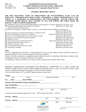 Fillable Online chfs ky 2005 Form KY DPP-156 Fill Online, Printable ...
