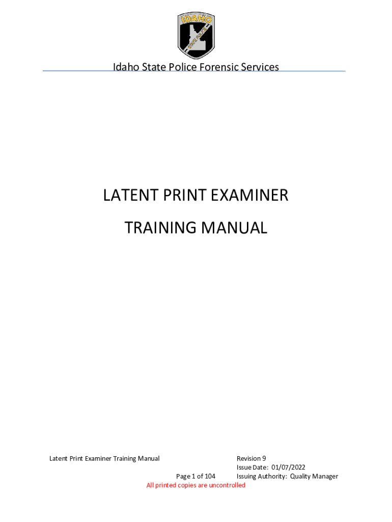 Fillable Online isp idaho Fillable Online Latent Print Examiner Training Manual rev3 ... Fax ...