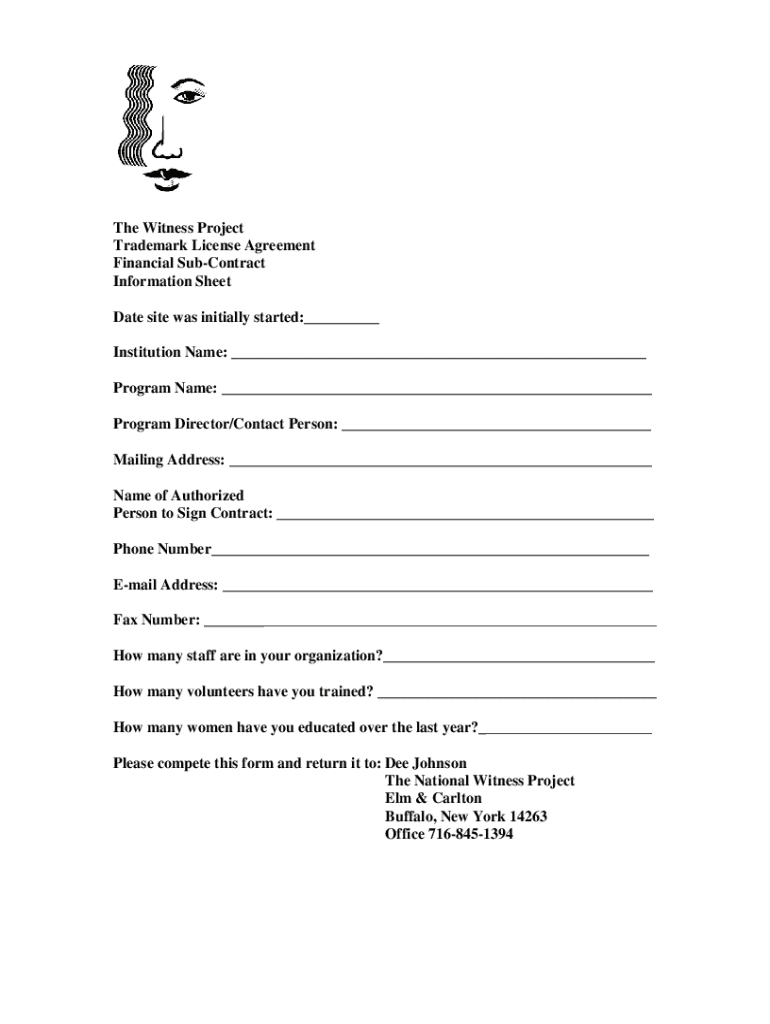 Fillable Online Trademark License Agreement Worksheet Fax Email Print ...