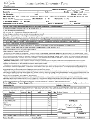 Fillable Online Immunization Encounter Form Fax Email Print - pdfFiller