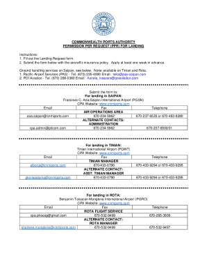 Fillable Online 1. Fill out the Landing Request form. 2. Su ...